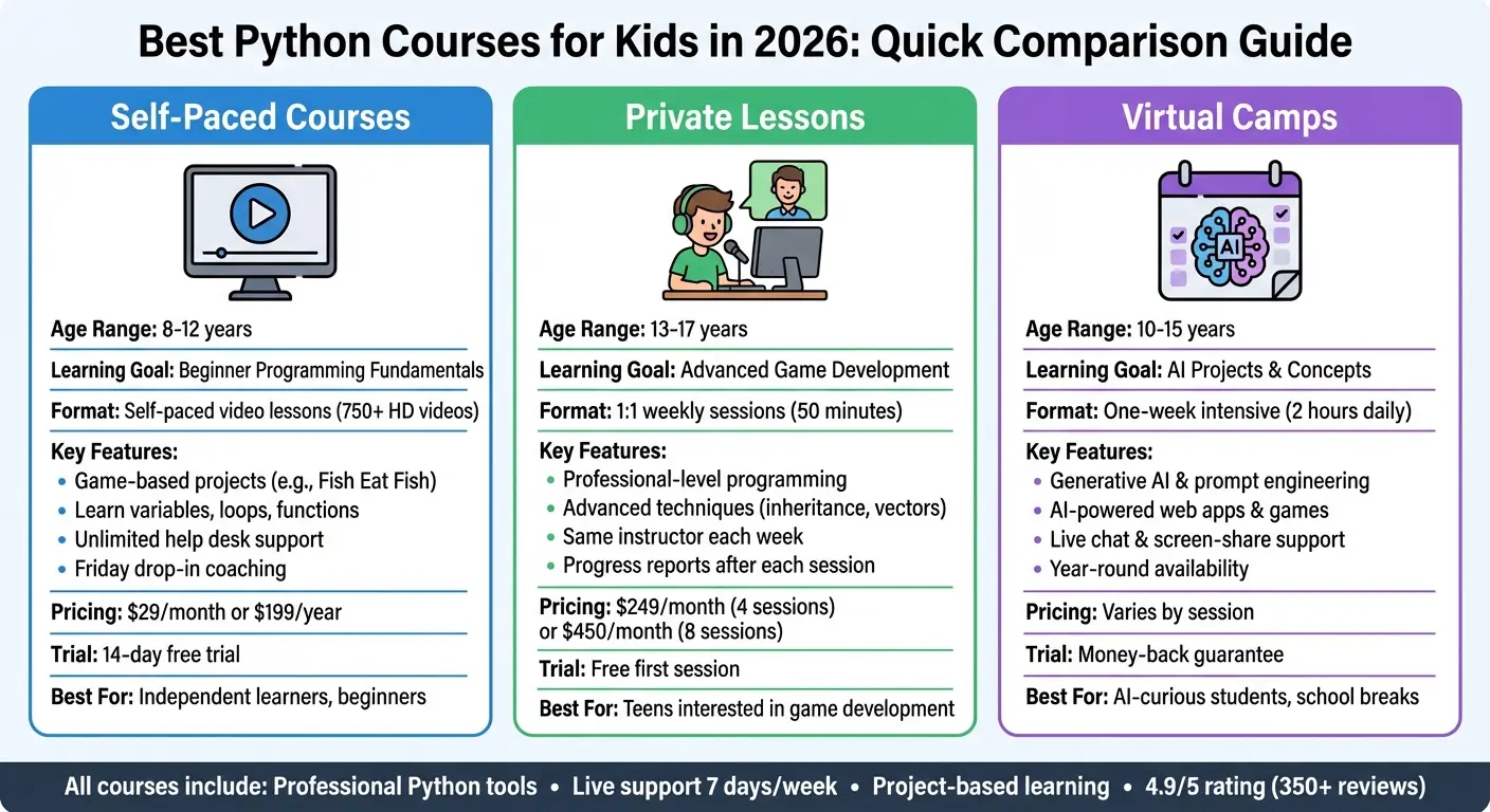 Best Python Courses for Kids in 2026 (Ranked by Age & Goal) - CodaKid